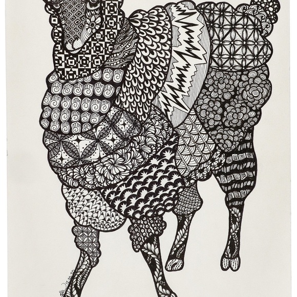Art by HMSWSU | Art | Intricate Black And White Sheep Zentangle | Poshmark
